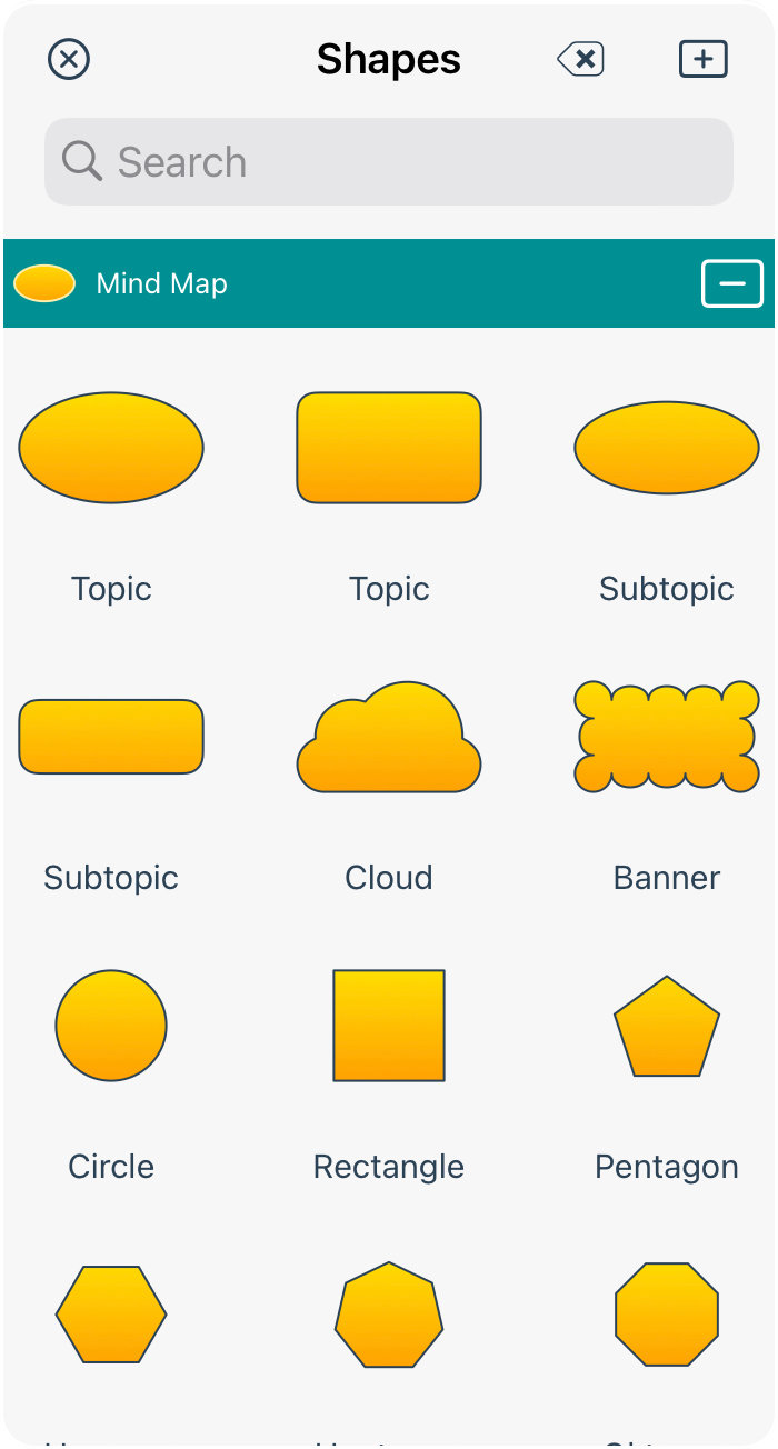 Adding shapes and symbols to the diagram - Diagrams Notepad